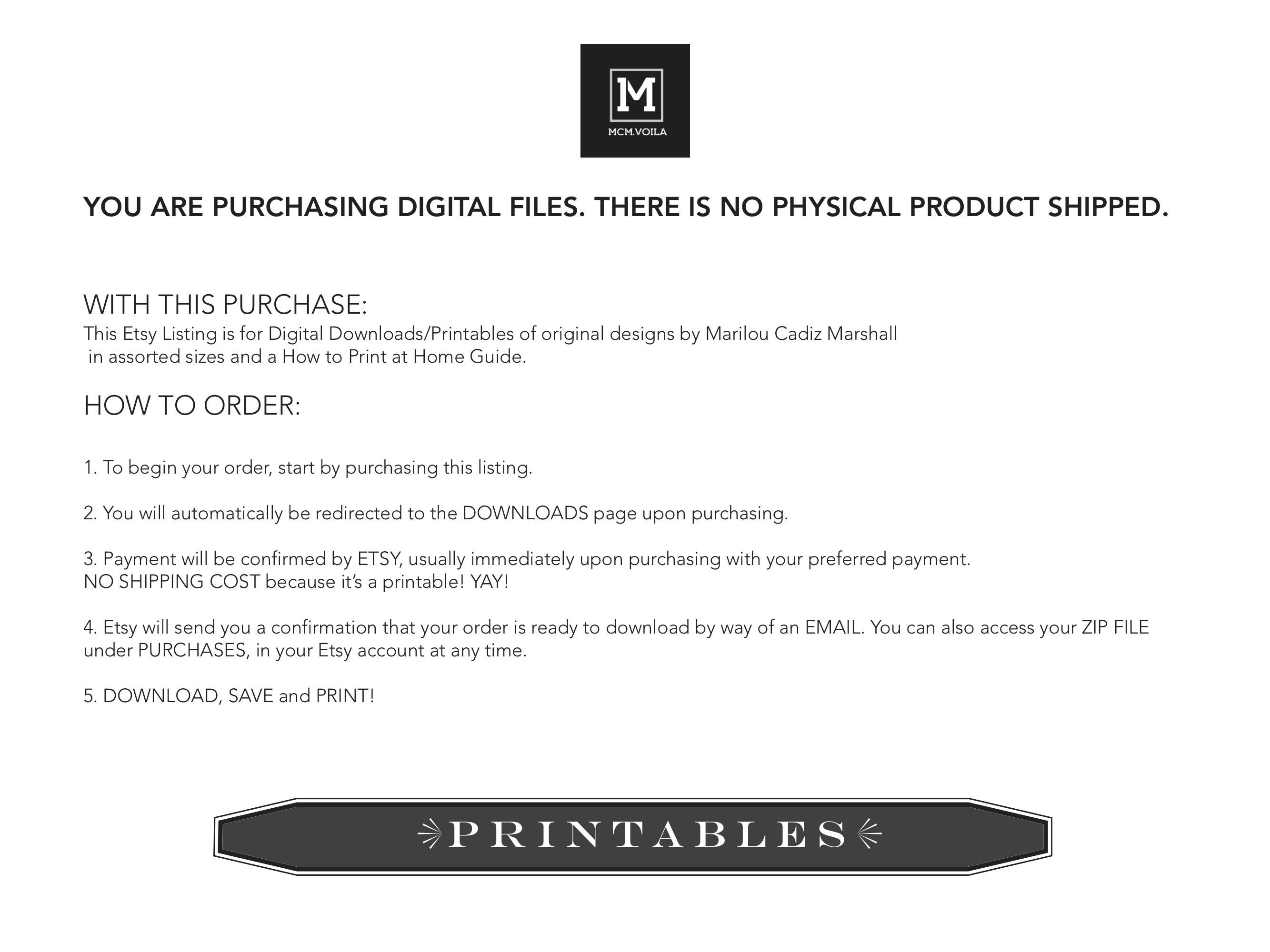 PRINTABLES Digital Download Original Artwork Printable Home - Etsy