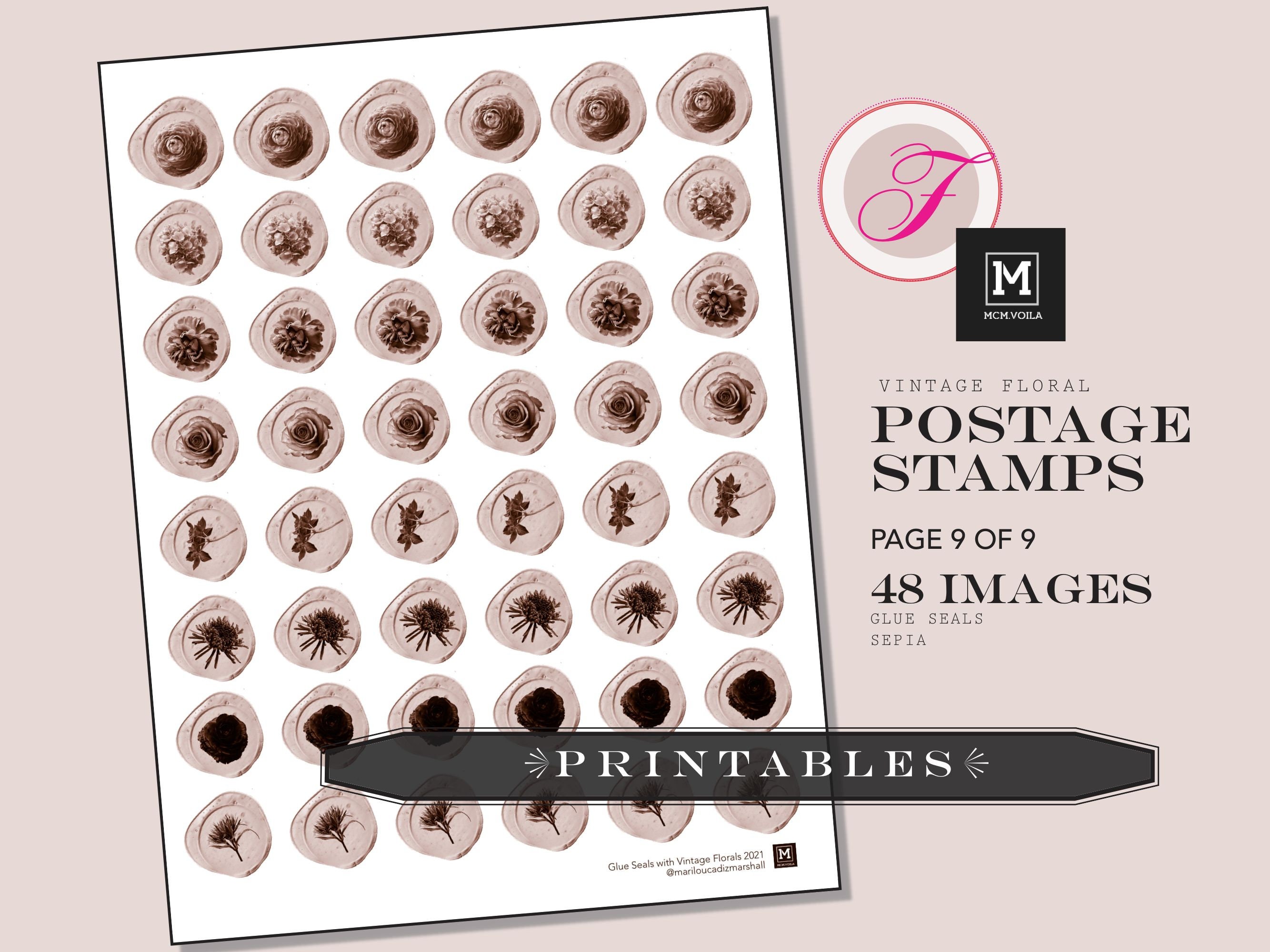 PRINTABLES Digital Downloads Faux Postage Stamps DIY | Etsy