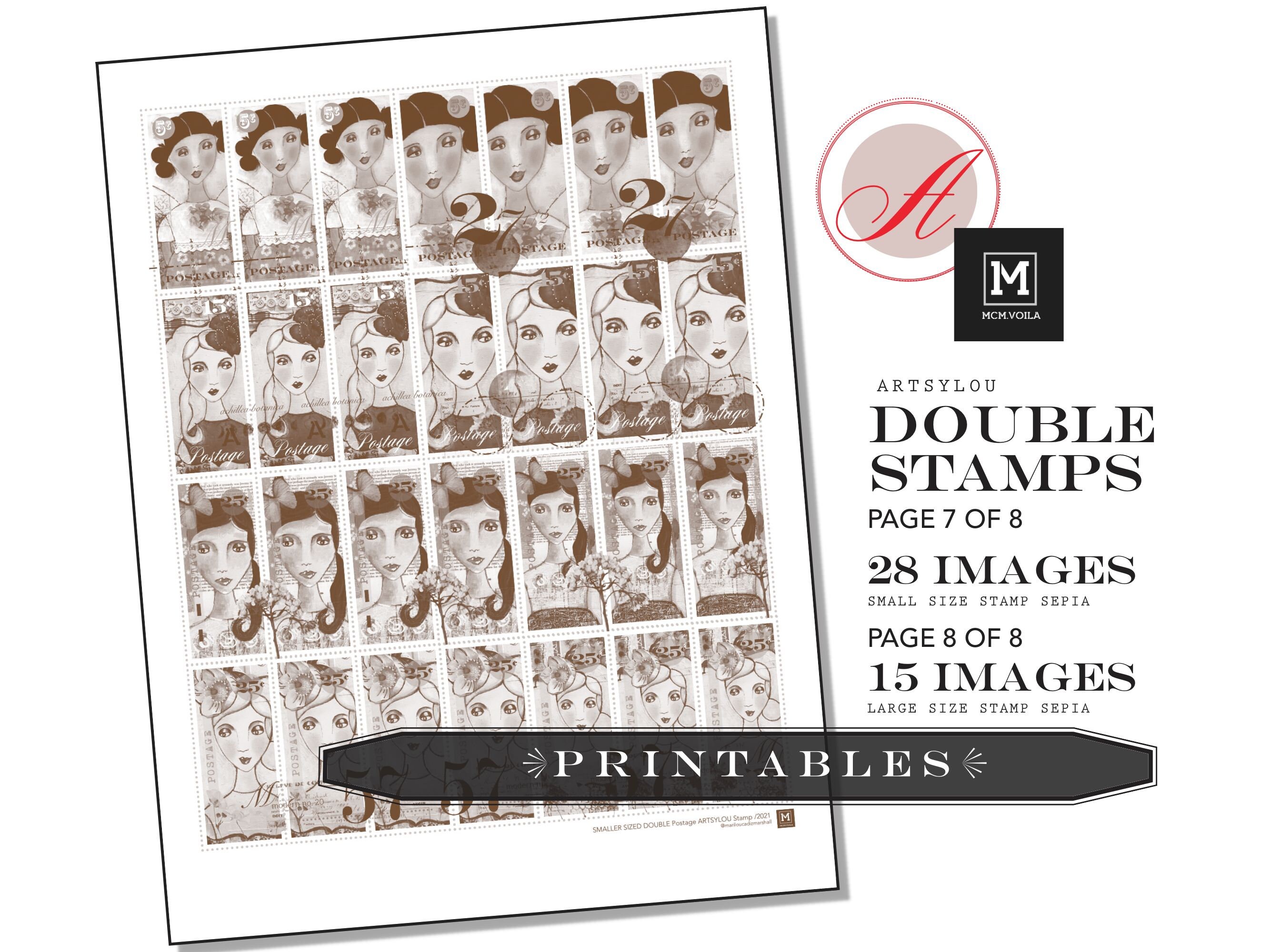 ARTSYLOU Double Stamp PRINTABLES Digital Download Faux - Etsy