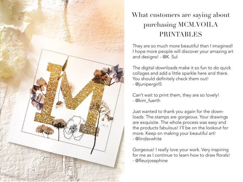 Presssed Flower Specimen Chart PRINTABLES Digital Downloads - Etsy