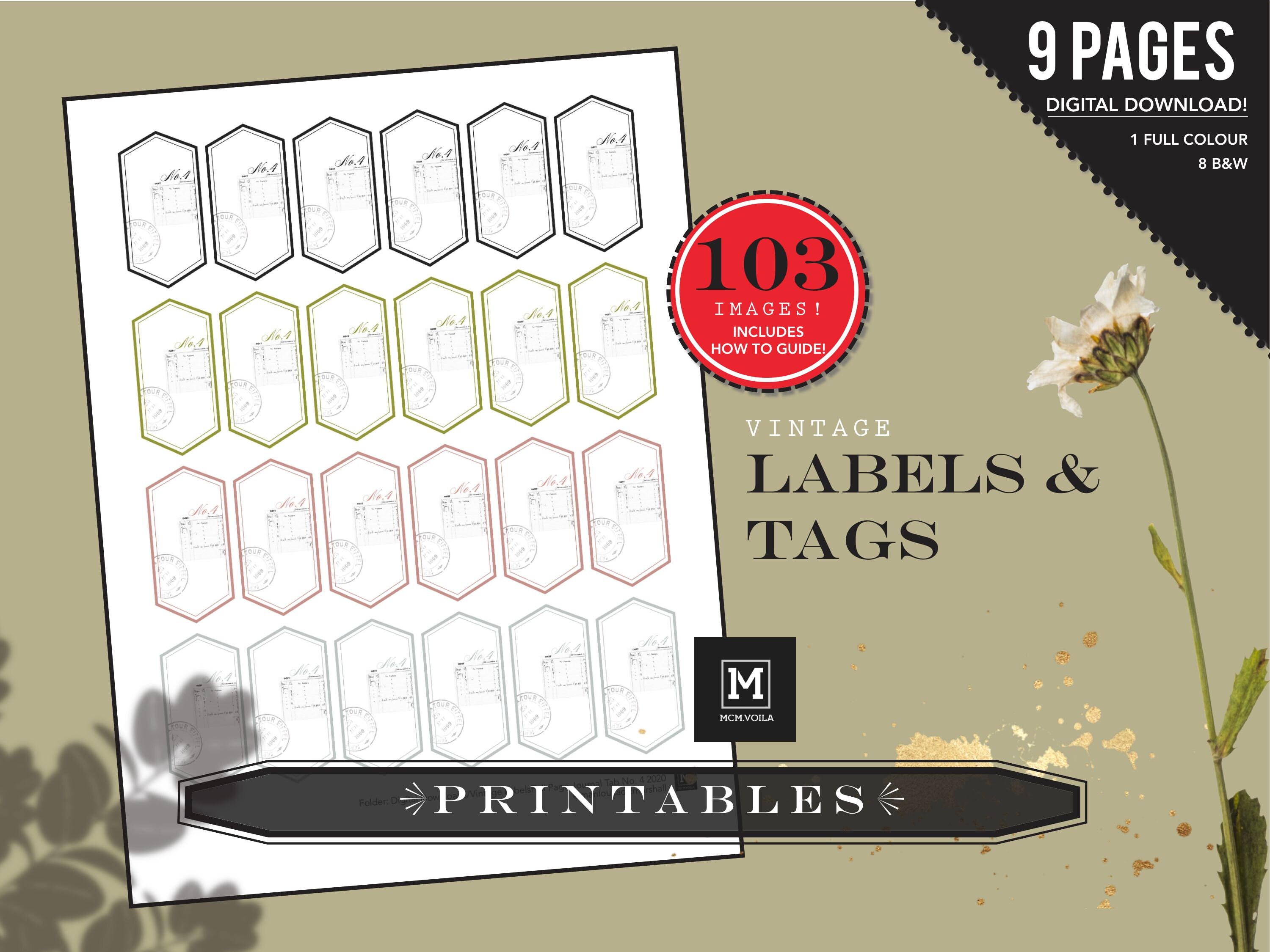 PRINTABLES, Digital Downloads, Labels, Tags, Vintage Labels, DIY ...