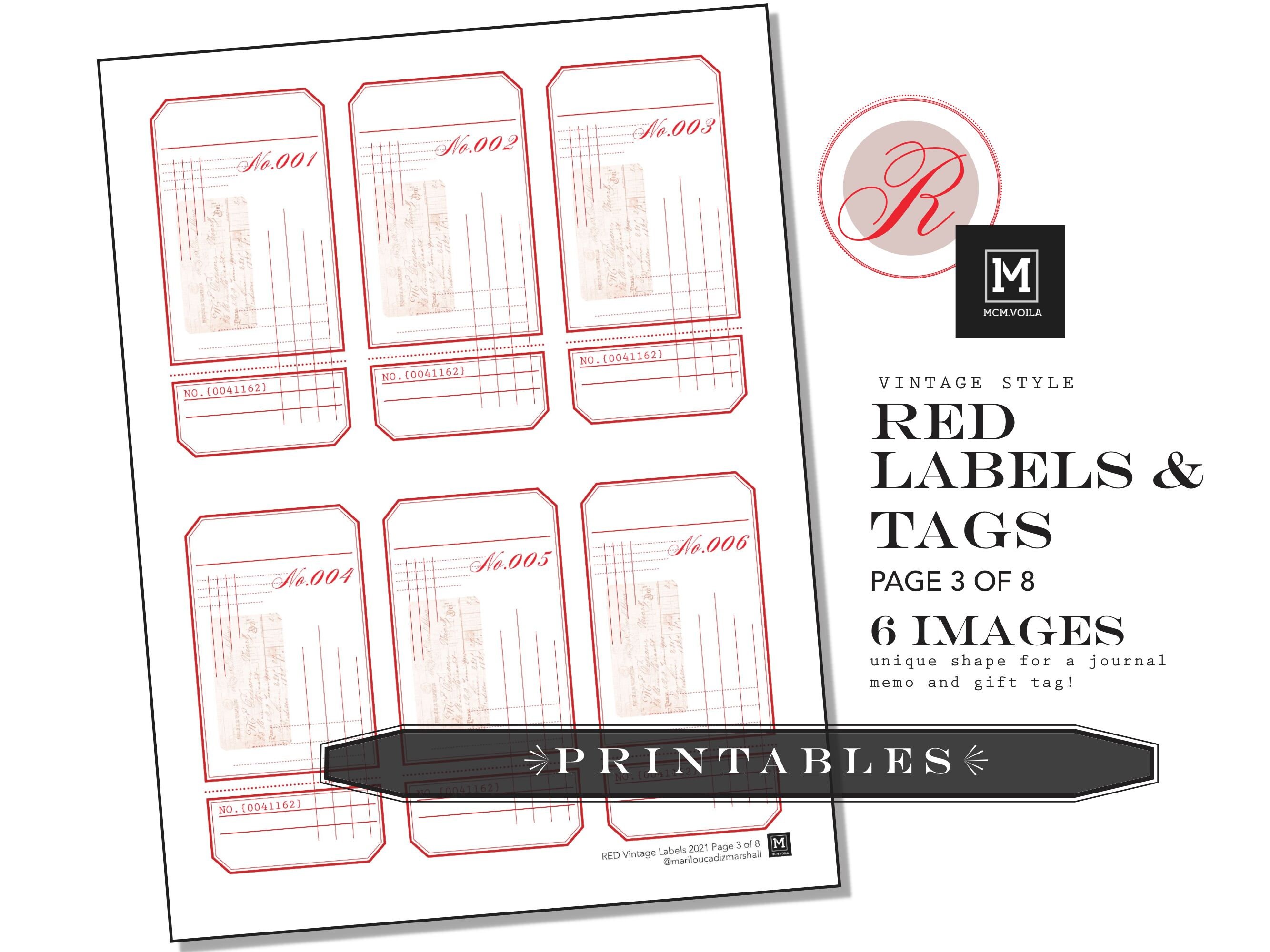 PRINTABLES Digital Download RED Labels & Tags Red Folder | Etsy Canada