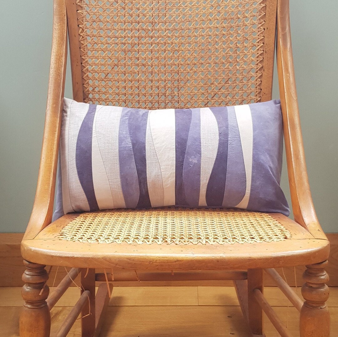 Wavy Blue Cushion Naturally Dyed Handmade Logwood Patchwork ...
