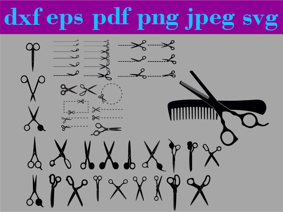 Scissors SVG Bundle Scissors Clipart Scissors Cut File - Etsy