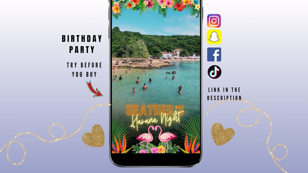 Tropical Birthday Snapchat Filter, Beach Vibes Snapchat Lens Tiktok ...