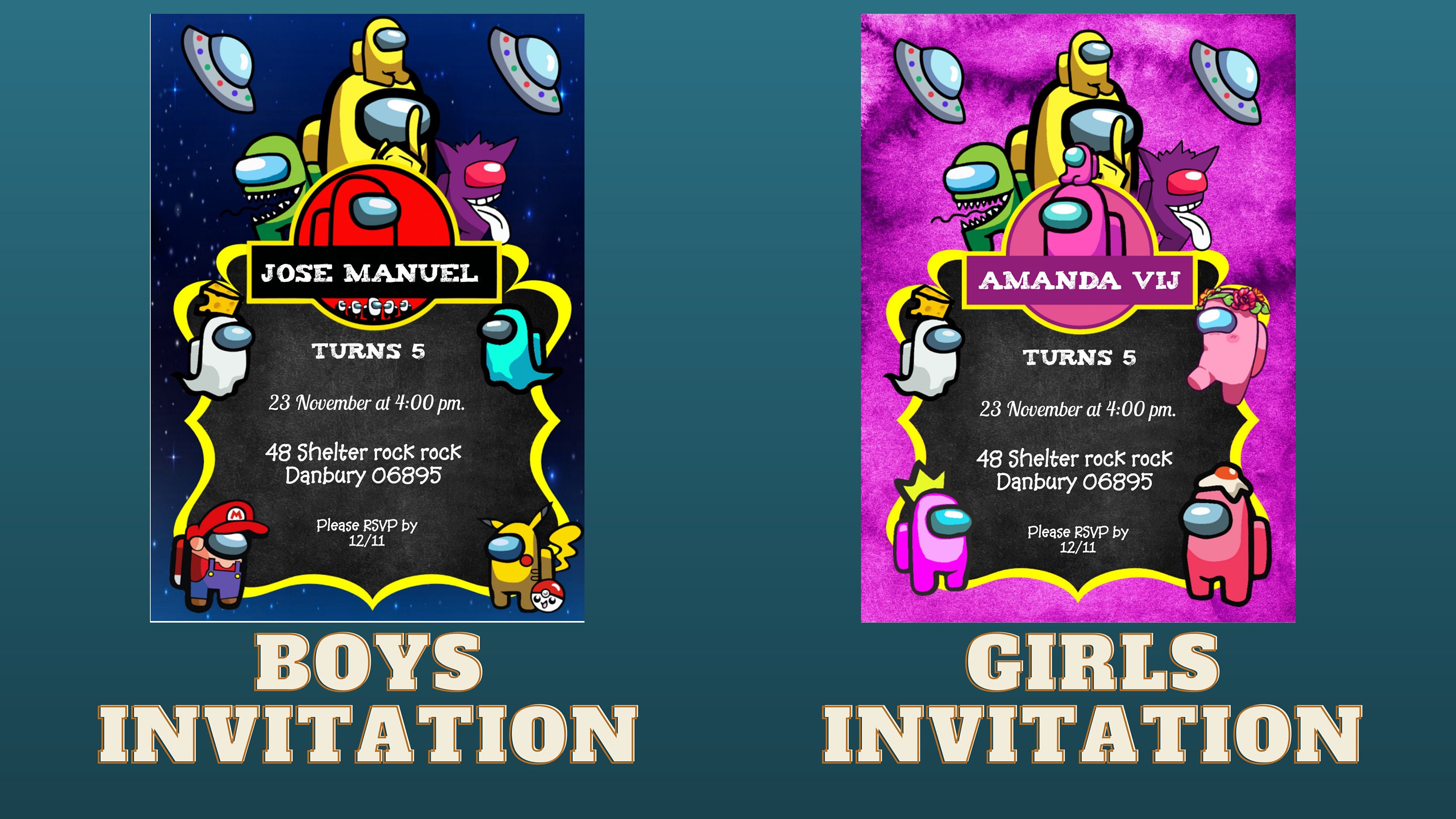 Invitación de cumpleaños de Among Us Invitación de cumpleaños - Etsy España