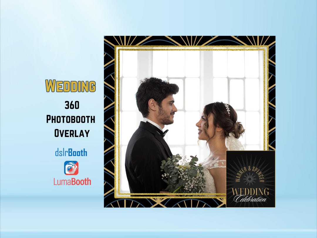 Wedding Overlay 360 Photo Booth Overlay, Personalized Layout 360 Photobooth, Touchpix, Revospin ...
