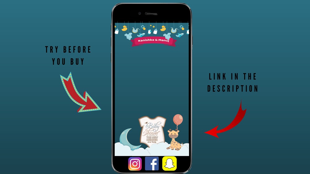 Personalized Baby Shower Snapchat Filter: Custom Snapchat Lens, Tiktok ...