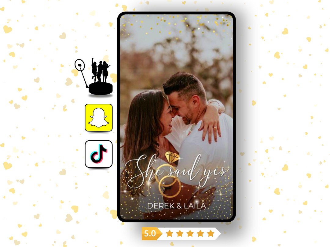 She Said Yes Engagement Snapchat Filter, Tiktok Filter, Custom ...