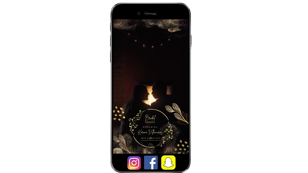 Gold Bridal Shower Snapchat Filter: Custom Snapchat Lens, Tiktok ...