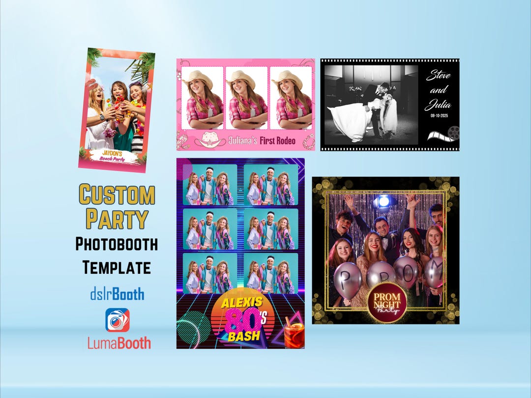 Custom Photobooth Template: Any Size 4x6, 2x6, 1080x1920 Multiple ...
