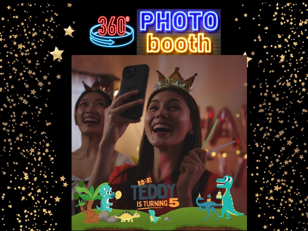 Dinosaur Birthday Custom Overlay 360 Photo Booth Overlay, Personalized ...