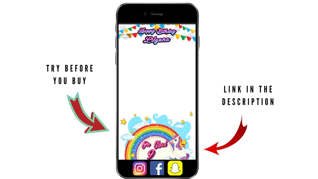 Rainbow Cloud 9 Birthday Snapchat Filter, Snapchat Lens, Tiktok Filter ...