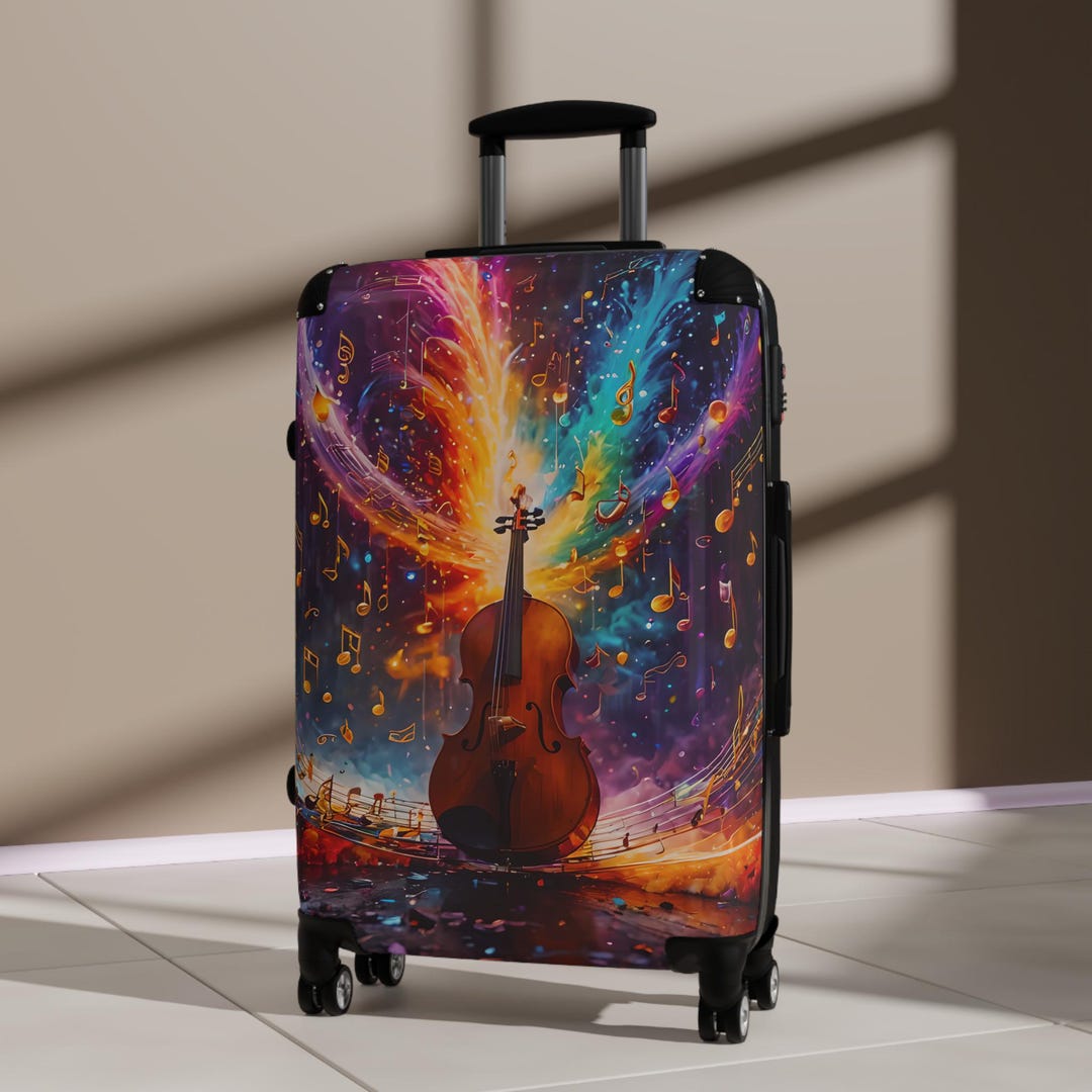 Musical Magic Cabin Suitcase - Colorful Music Note Travel Luggage ...