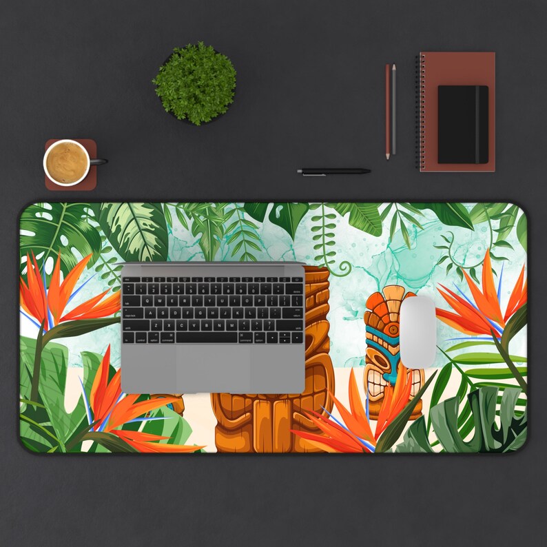 Tiki Totem Desk Mat - Luau Desk Mat - Tropical Desk Mat - Paradise Desk ...