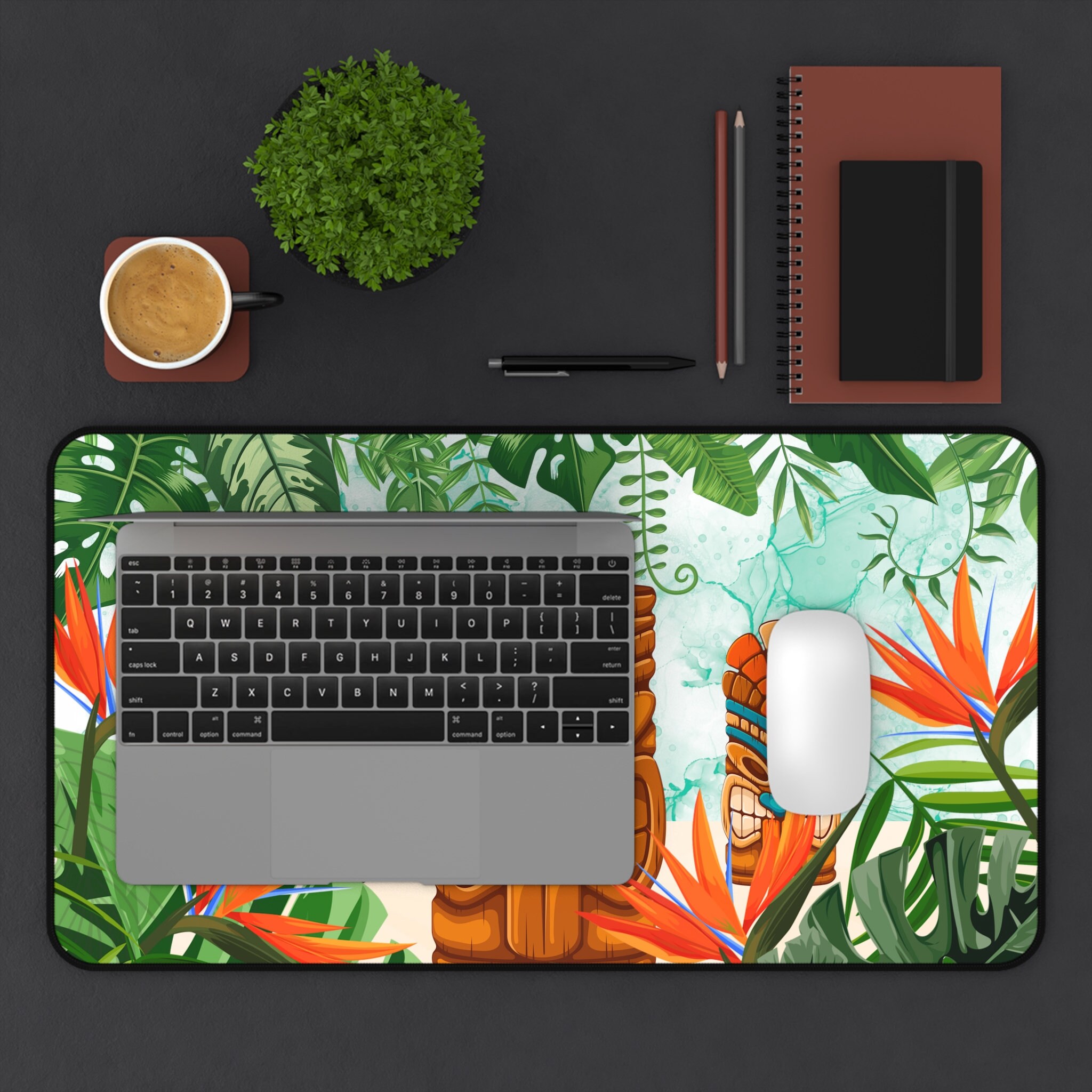 Tiki Totem Desk Mat - Luau Desk Mat - Tropical Desk Mat - Paradise Desk ...