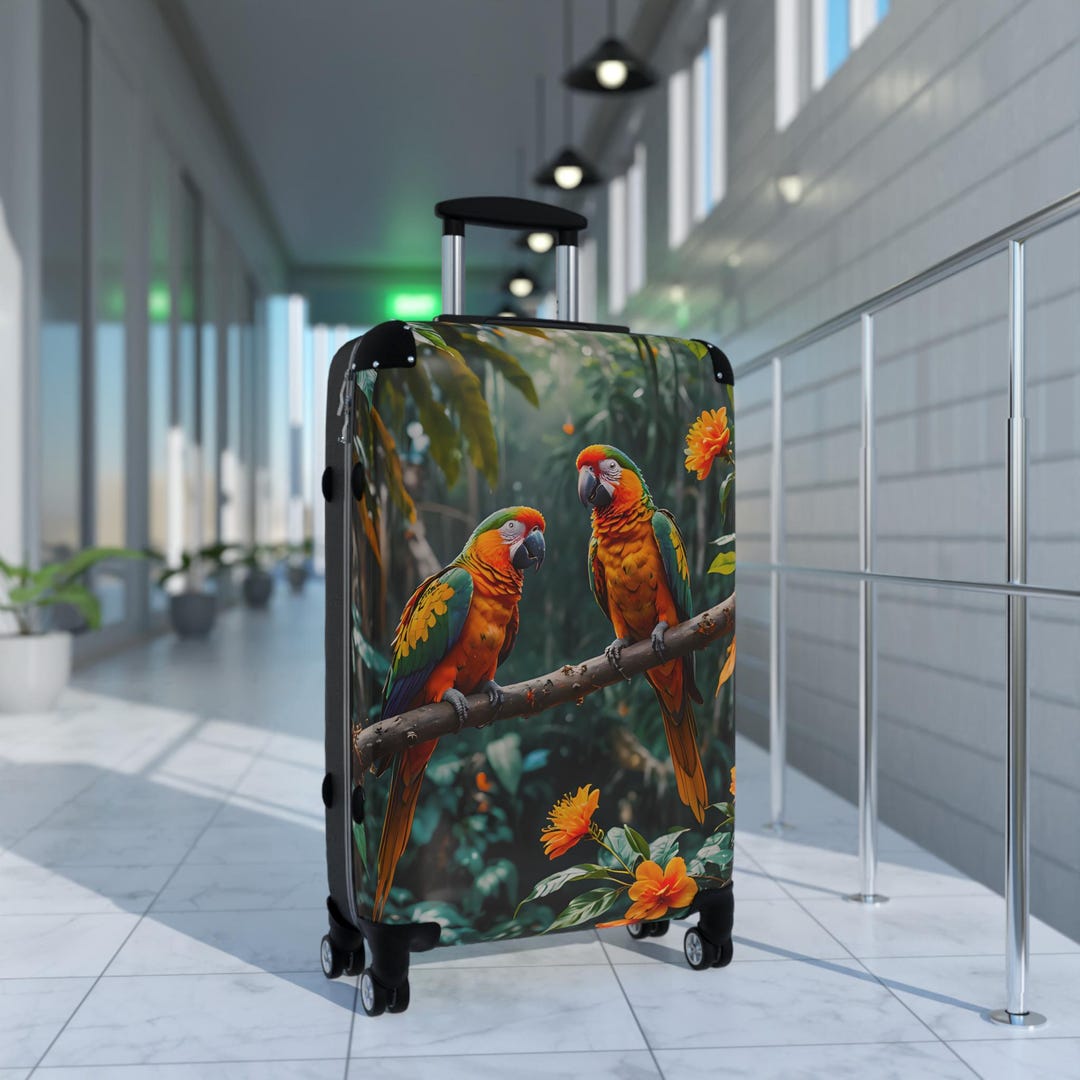 Macaw Parrots in a Tropical Forest Cabin Suitcase - Birds of the ...