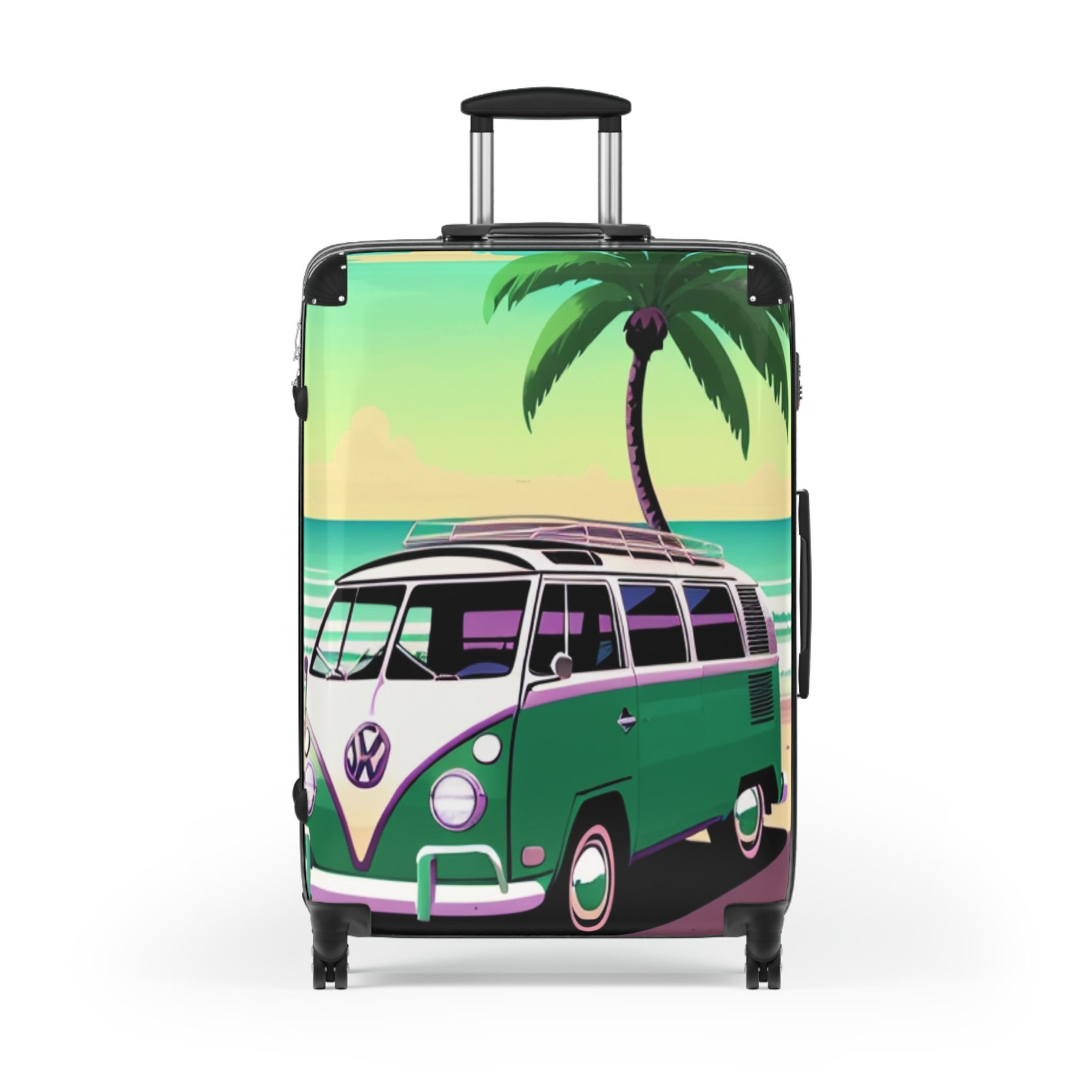 Retro Beach Bus Travel Suitcase Retro Adventure Bus Suitcase Retro ...