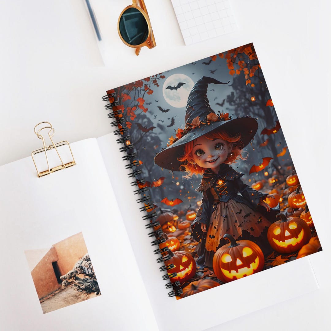 Cute Little Witch in Halloween Notebook Journal - Little Enchantress in ...