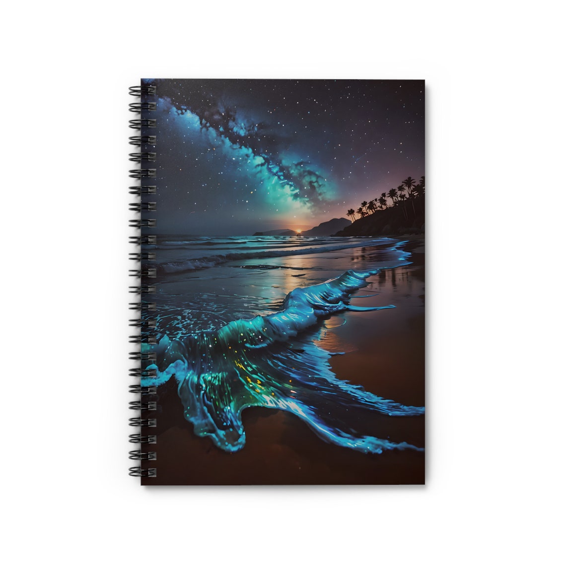 Midnight Bioluminescent Beach Shore Journal Notebook - Bioluminescent ...