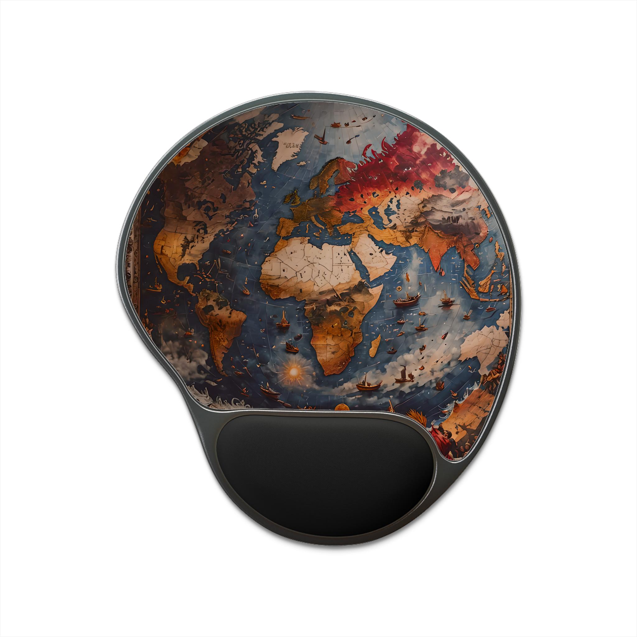 Old Navigational World Map Mouse Pad Wrist Rest - Ancient World Map ...