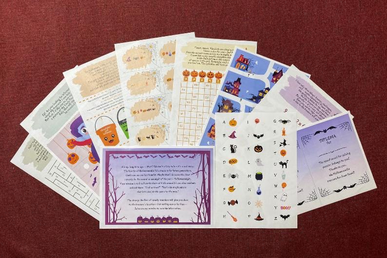 Halloween Trick or Treat Escape Room Game: Printable Kids Party (PDF ...