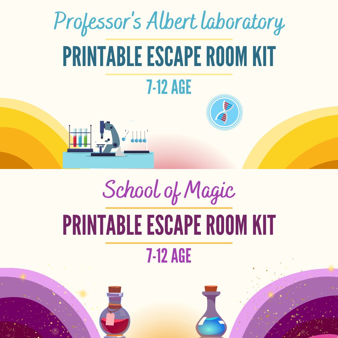 At-home Printable Escape Room 2 Game Bundle Print and Play With Kids ...