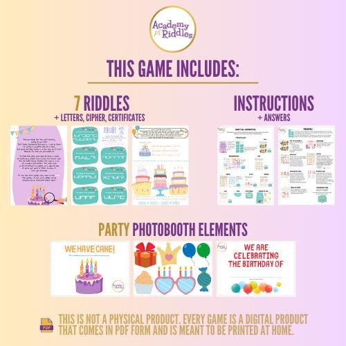 Kid-friendly Escape Room: Birthday Cake Mystery (printable PDF) - Etsy
