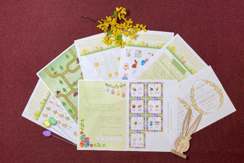 Easter Escape Room for Kids, Family Printable Game, Easter Treasure ...