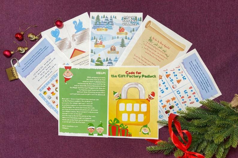 Trapped Elves Christmas Escape Room Game: Family Fun (PDF Pattern) - Etsy