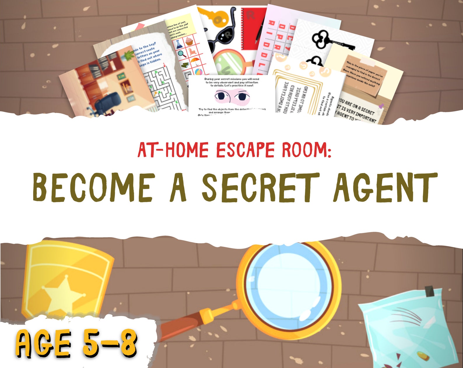 Escape Room at Home Print & Play Game Kit for Kids - Etsy