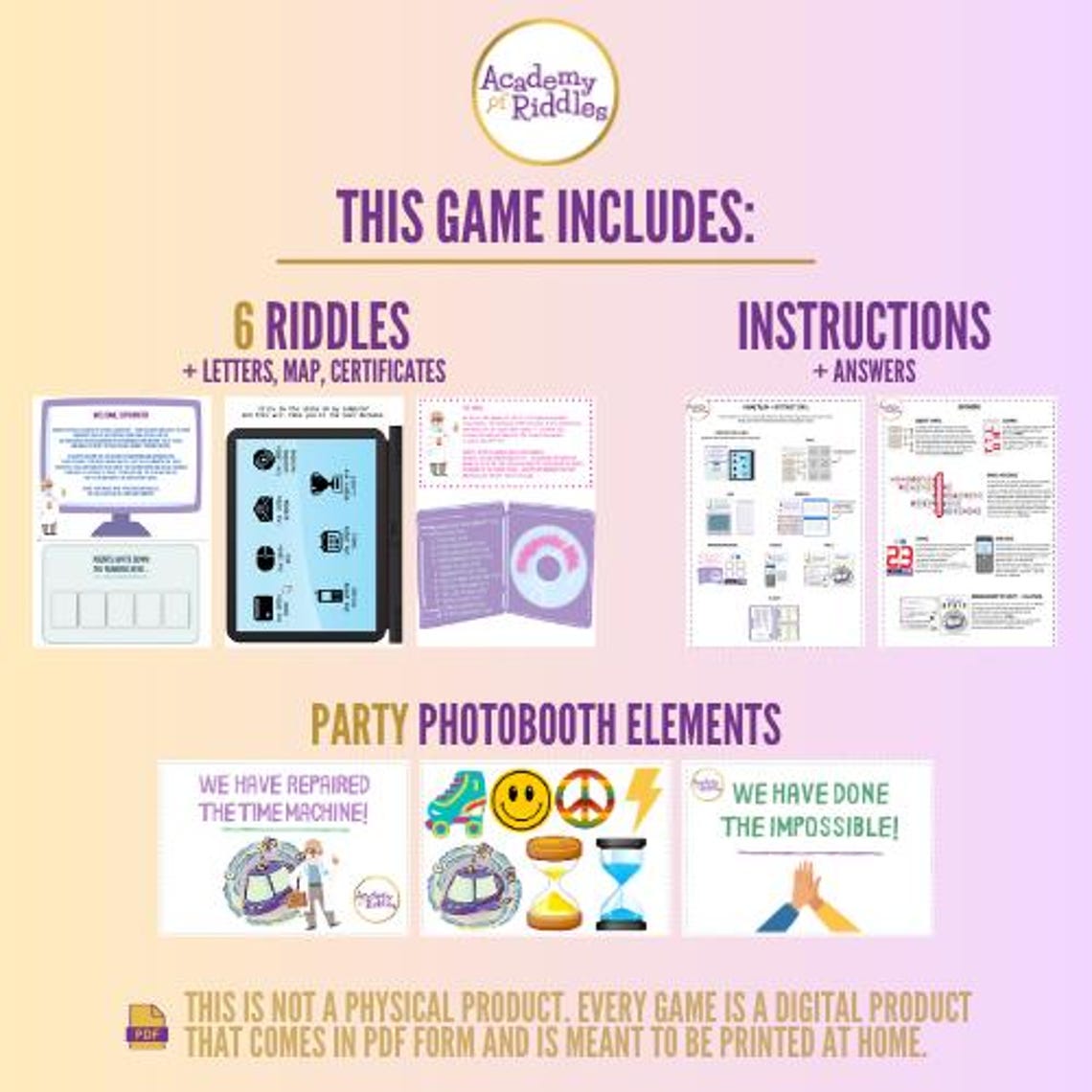 Time Travel Escape Room: Kids Birthday Party Game (printable PDF) - Etsy