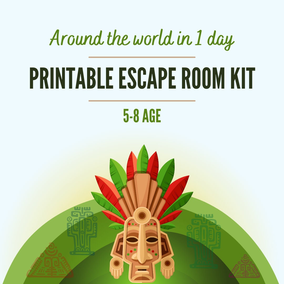 Escape Room at Home Print & Play Game Kit for Kids Travel Around the ...