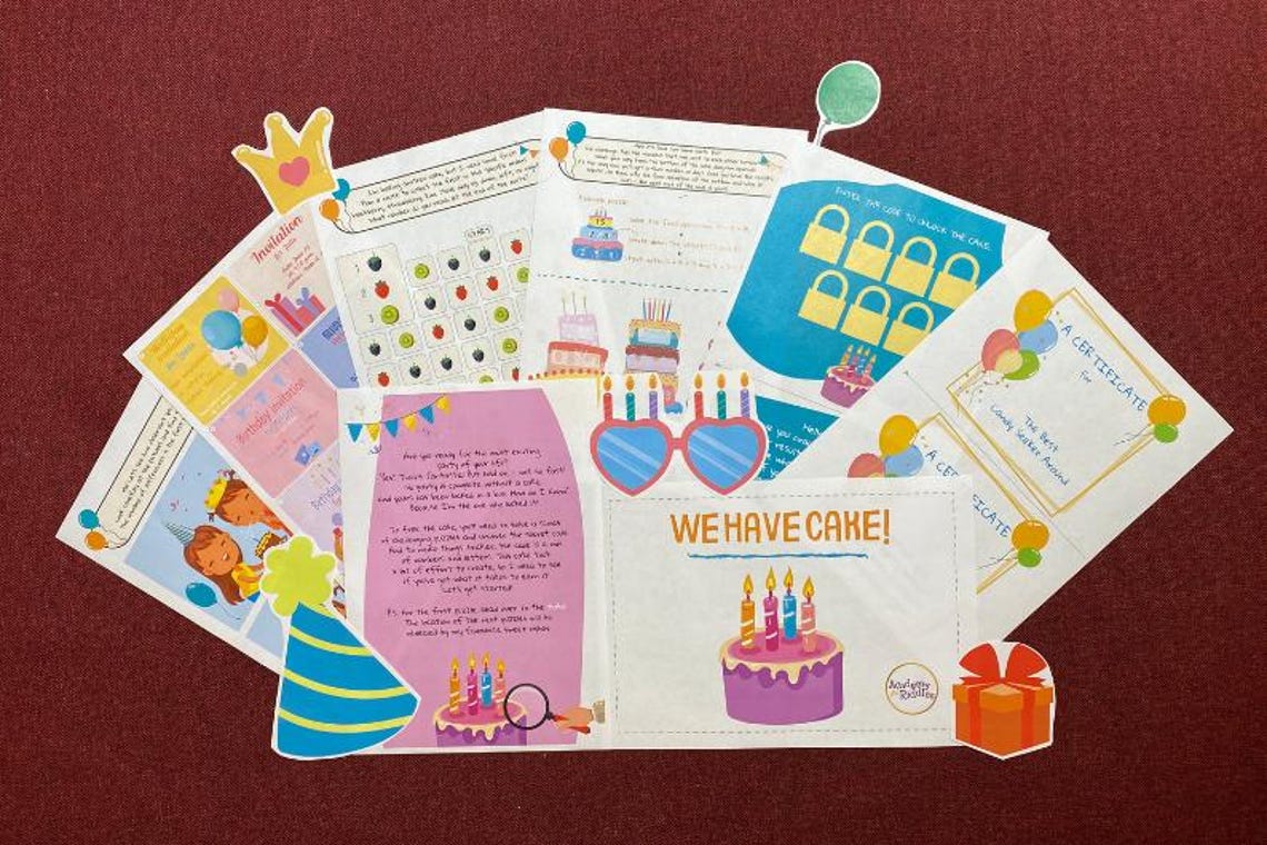 Kid-friendly Escape Room: Birthday Cake Mystery (printable PDF) - Etsy