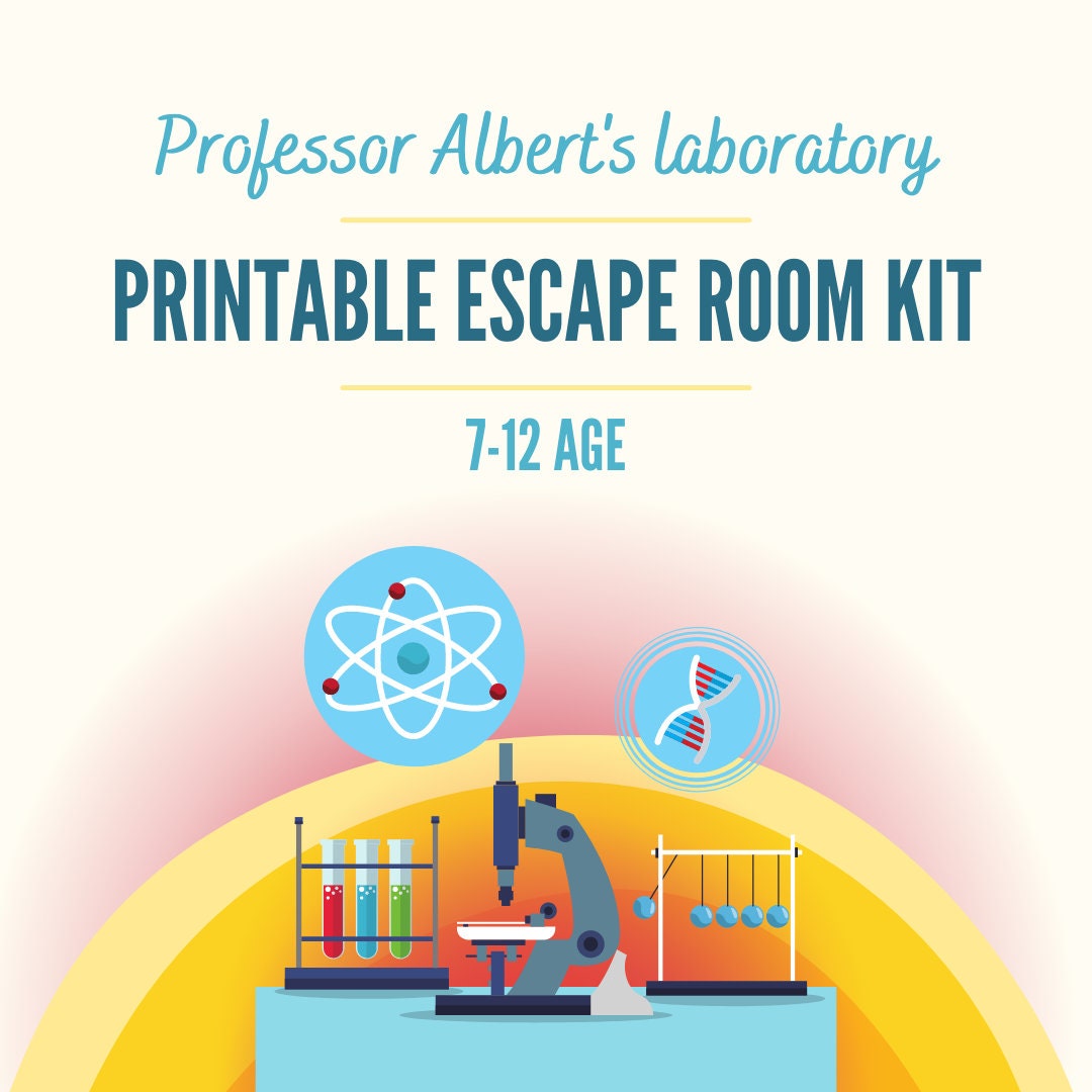 Escape Room at Home Print & Play Game Kit for Kids Laboratory ...