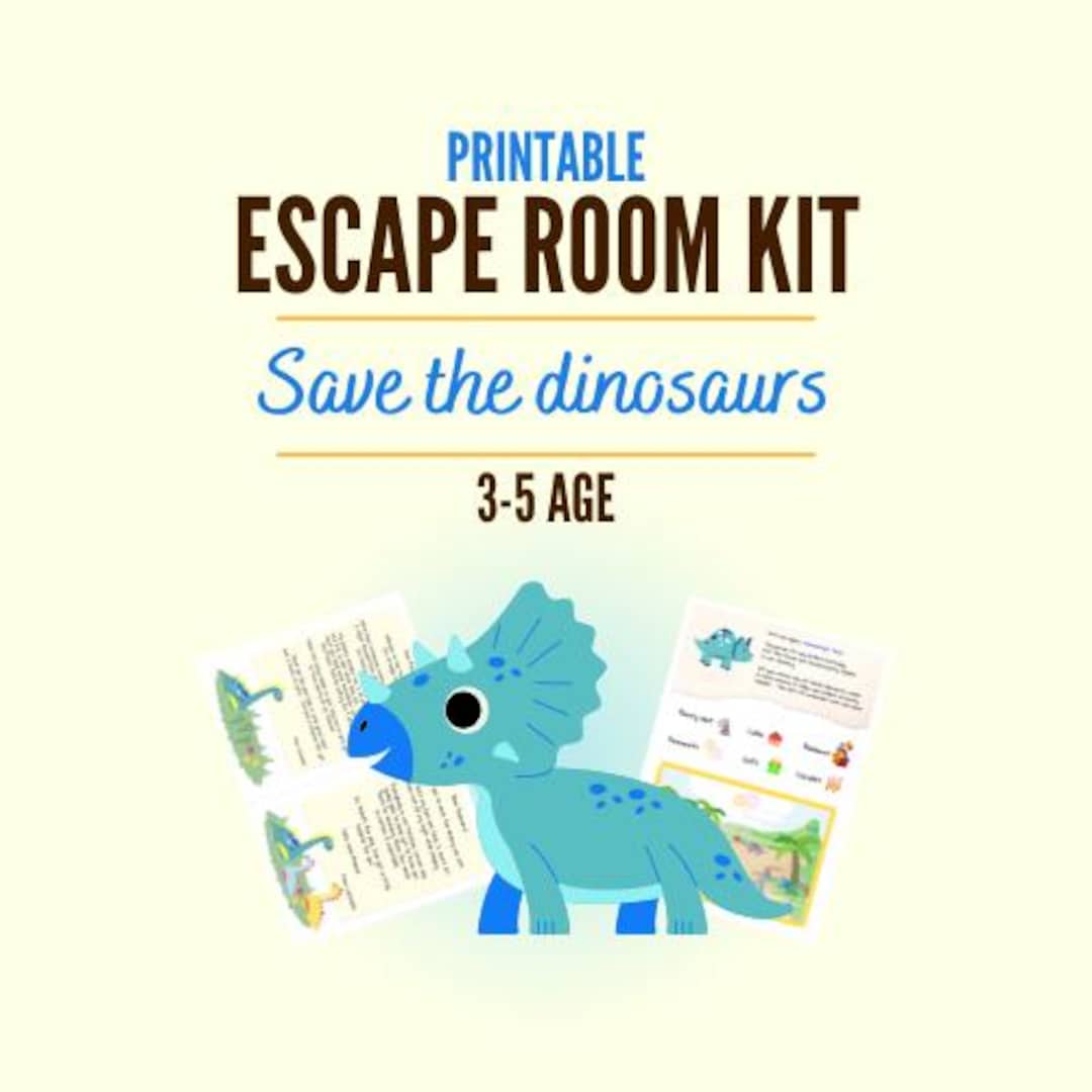Dinosaur Escape Room Game Kit: Kids' Printable Adventure (ages 3-5) - Etsy