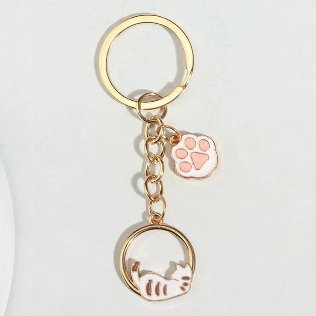 Cat lover kitty keyring keychain cute kitten key decoration - Etsy France