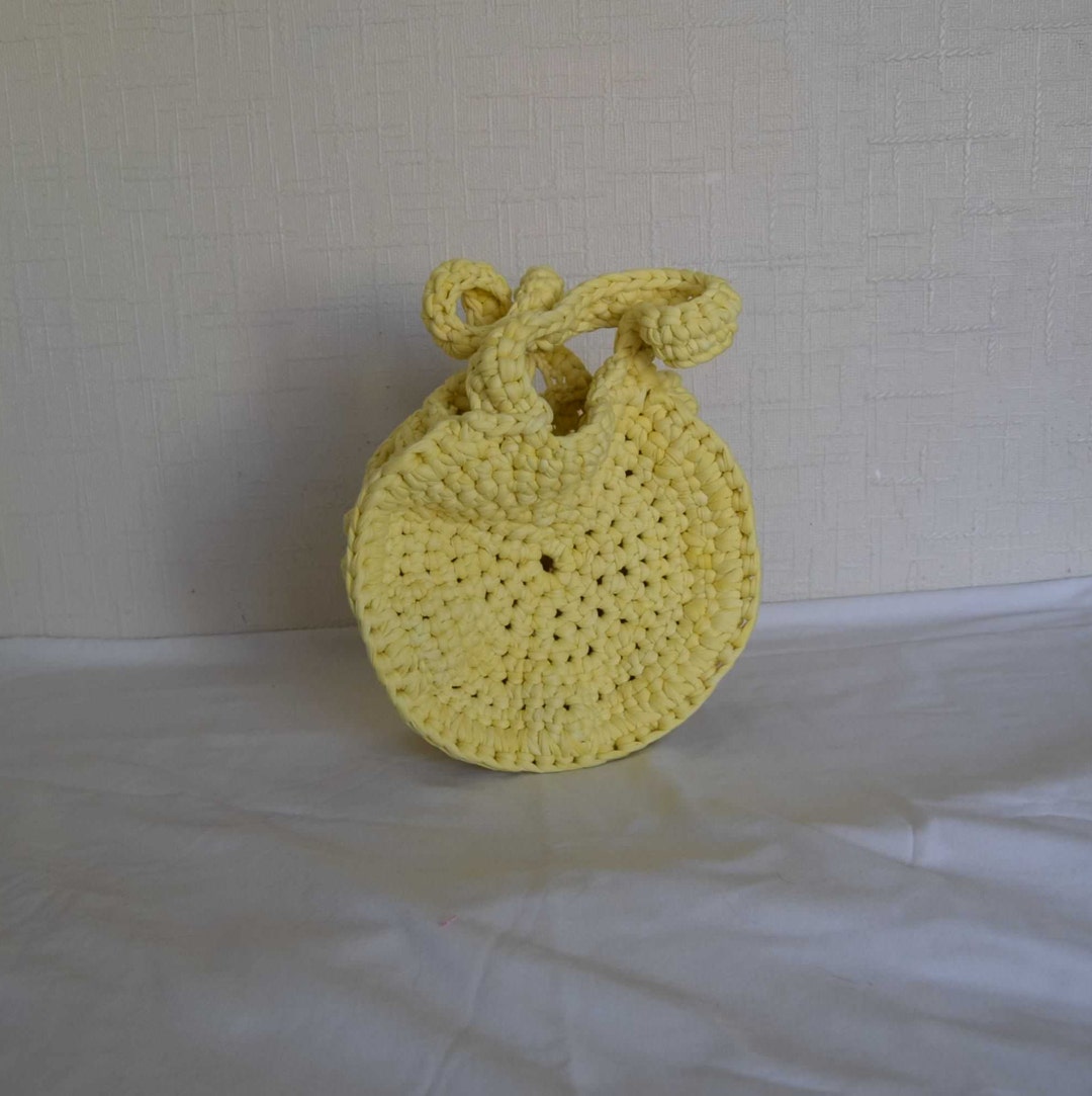 Sac circulaire jaune fluo : Crochet moyen fait main Sac à main - Etsy ...