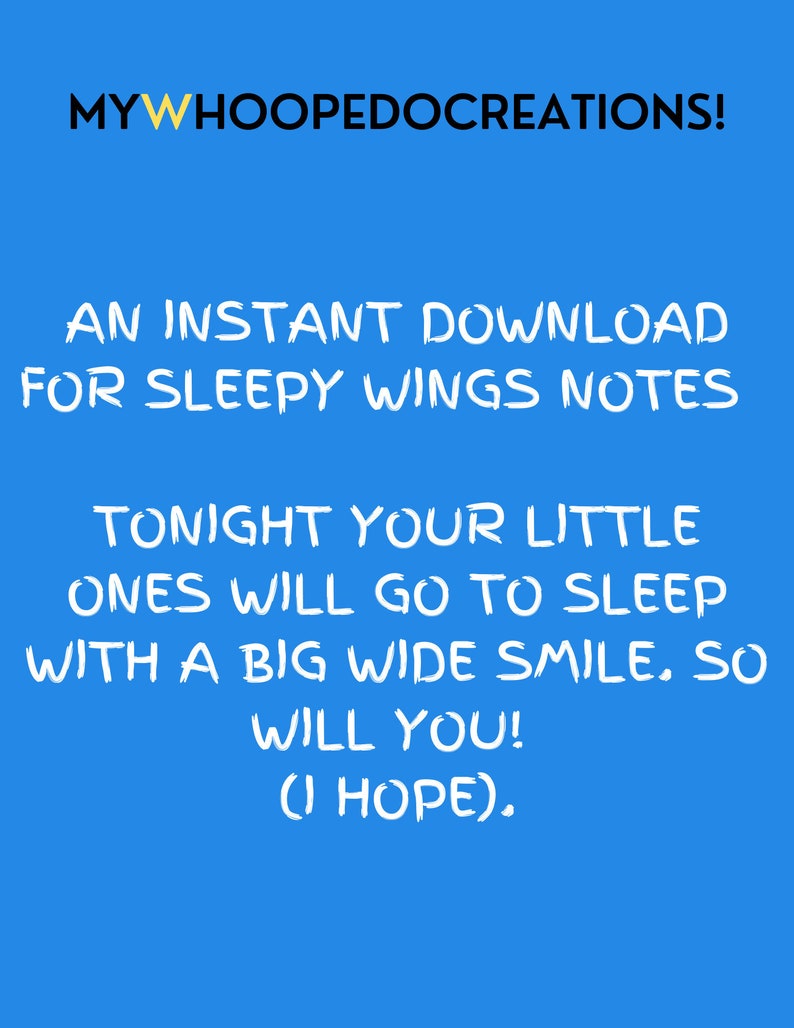 Sleepy Wings Notes for Children, Bedtime Notes, Night Time Notes ...