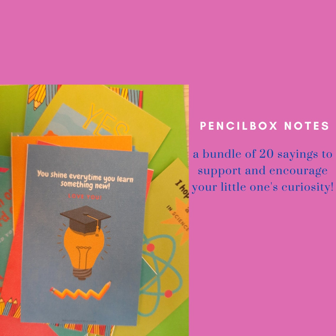 Pencilbox Notes for Kids, School, Encouragement Notes, Printable Notes ...