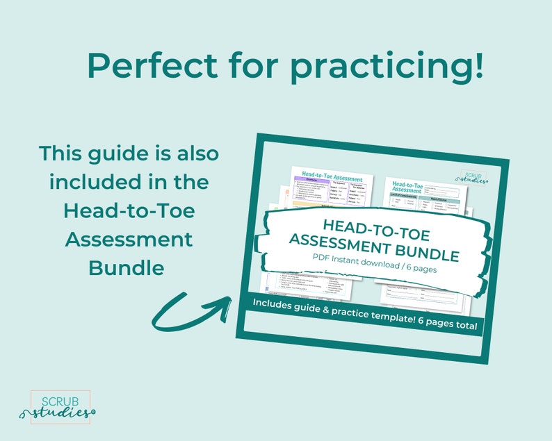 Head-to-toe Assessment Template Nursing Study Guide - Etsy