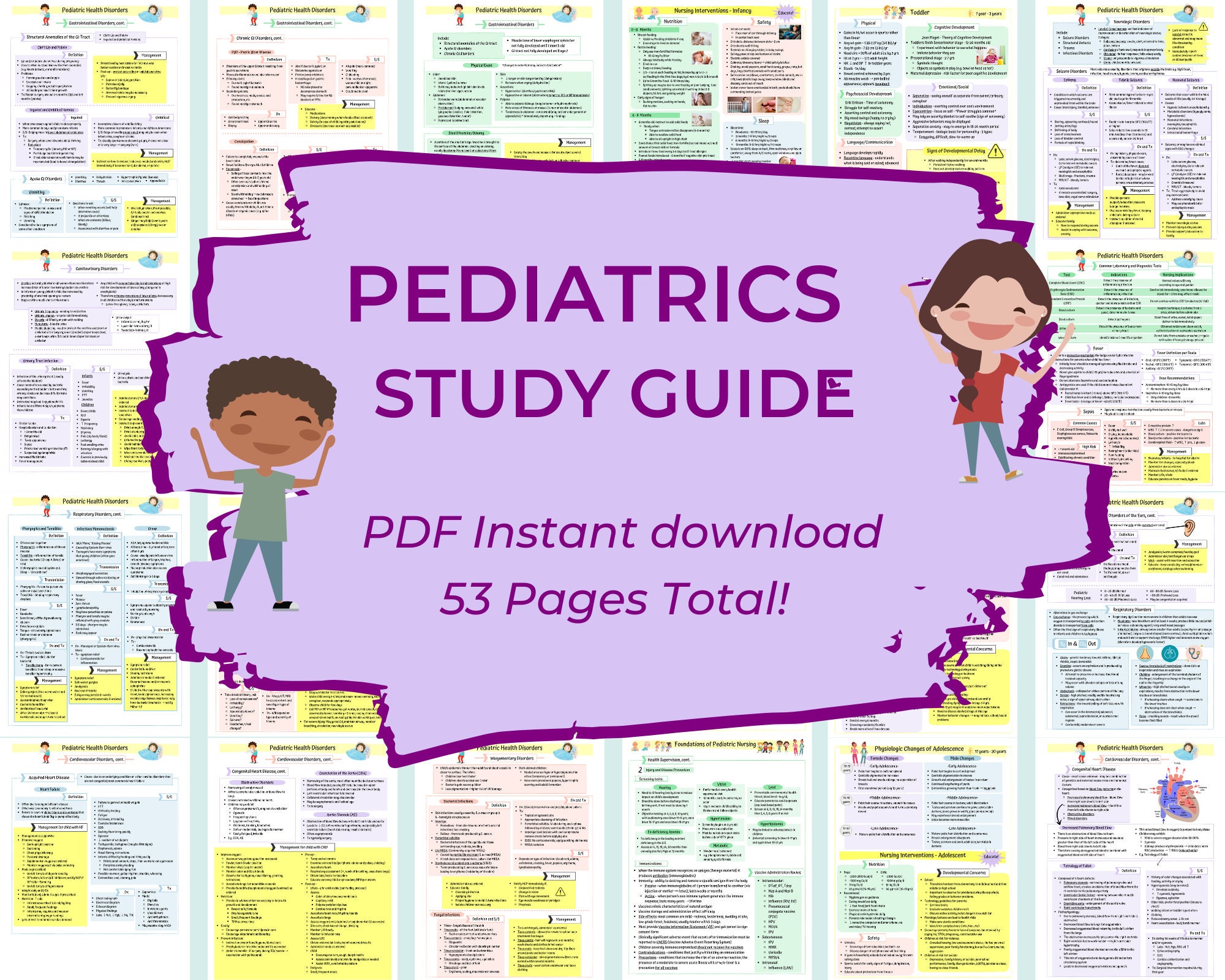 Pediatrics Study Guide Nursing Student Study Guide Digital - Etsy