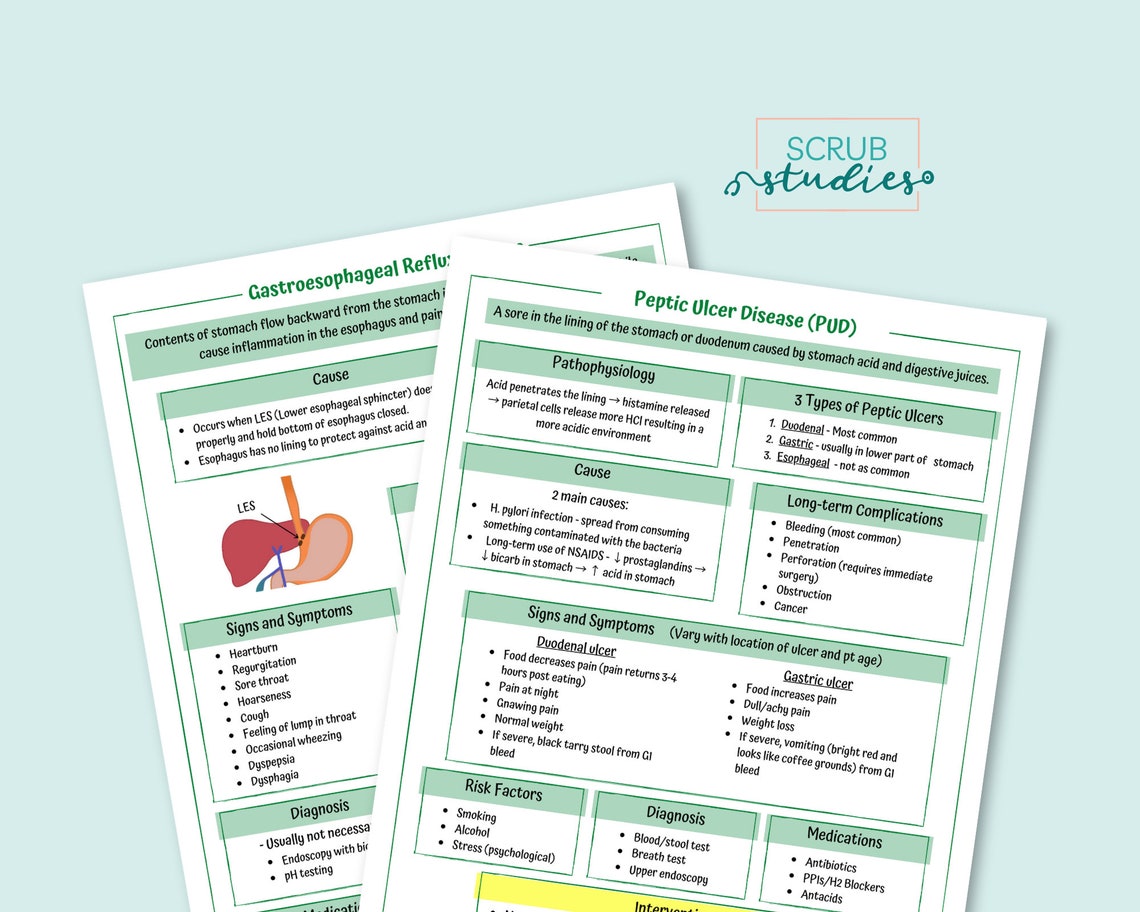GERD and PUD Study Guide Gastroesophageal Reflux Disease Peptic Ulcer ...