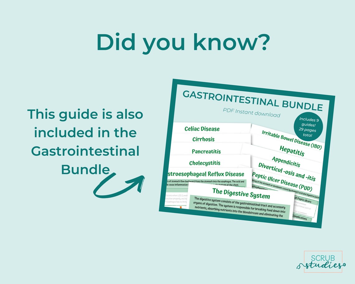 Cholecystitis and Appendicitis Study Guide Nursing Study - Etsy