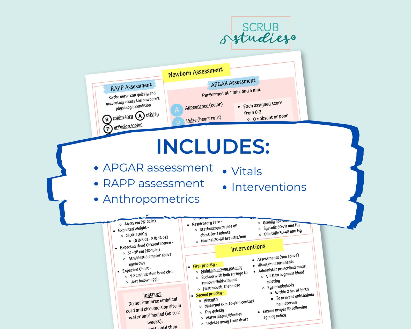 Newborn Assessment | Maternity | Nursing Student Study Guide | Nursing ...