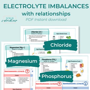 Electrolyte Imbalances Study Guide | Nursing Study Guides | Digital ...