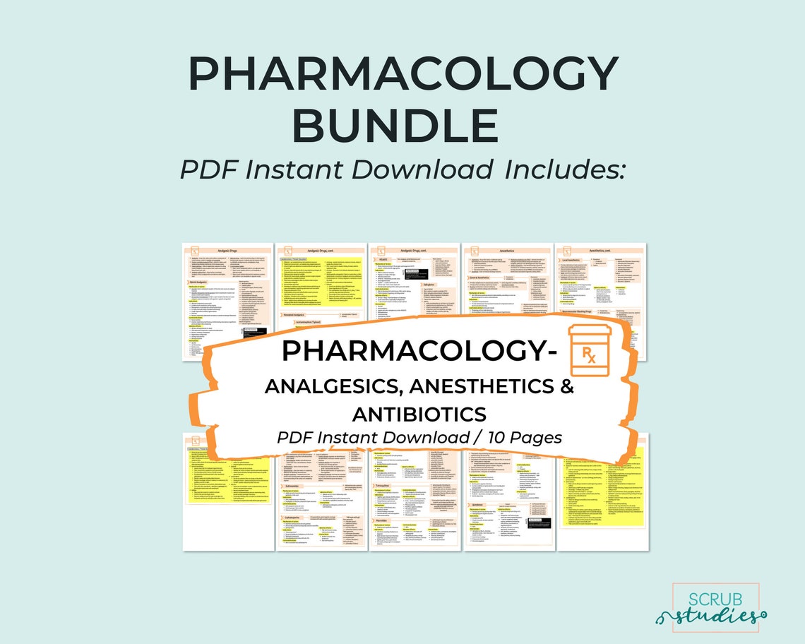 Pharmacology Bundle Nursing Student Study Guide - Etsy