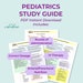 Pediatrics Study Guide Nursing Student Study Guide Digital - Etsy