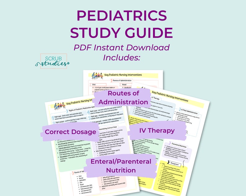 Pediatrics Study Guide | Nursing Student Study Guide | Digital Download ...