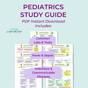 Pediatrics Study Guide | Nursing Student Study Guide | Digital Download ...